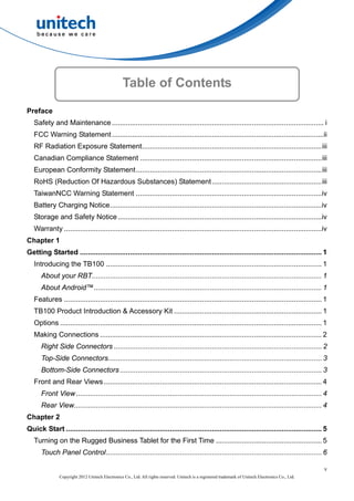 Manual de table tb100 unitech | PDF