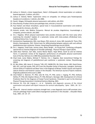 Manual de test ortopédicos hlcm-udla 2015 | PDF