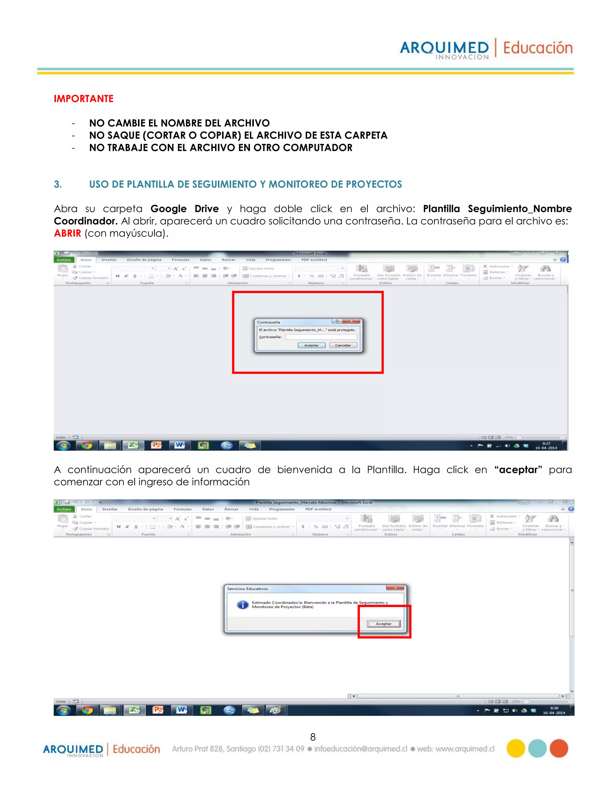 Manual de uso plantilla de seguimiento y monitoreo | PDF