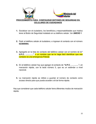 Manual de usuario boton de seguridad | DOC