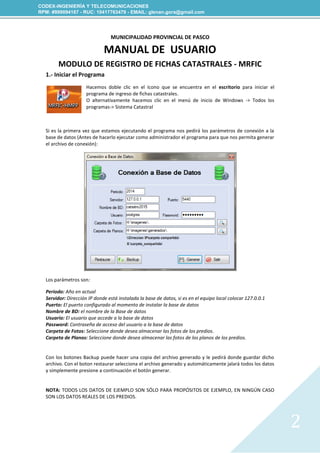 Manual modulo de registro de fichas catastrales | PDF