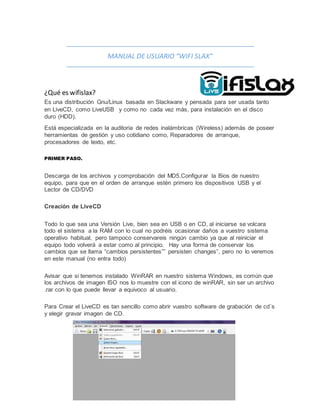 Manual de usuario wifislax (uriel guzman) | DOCX