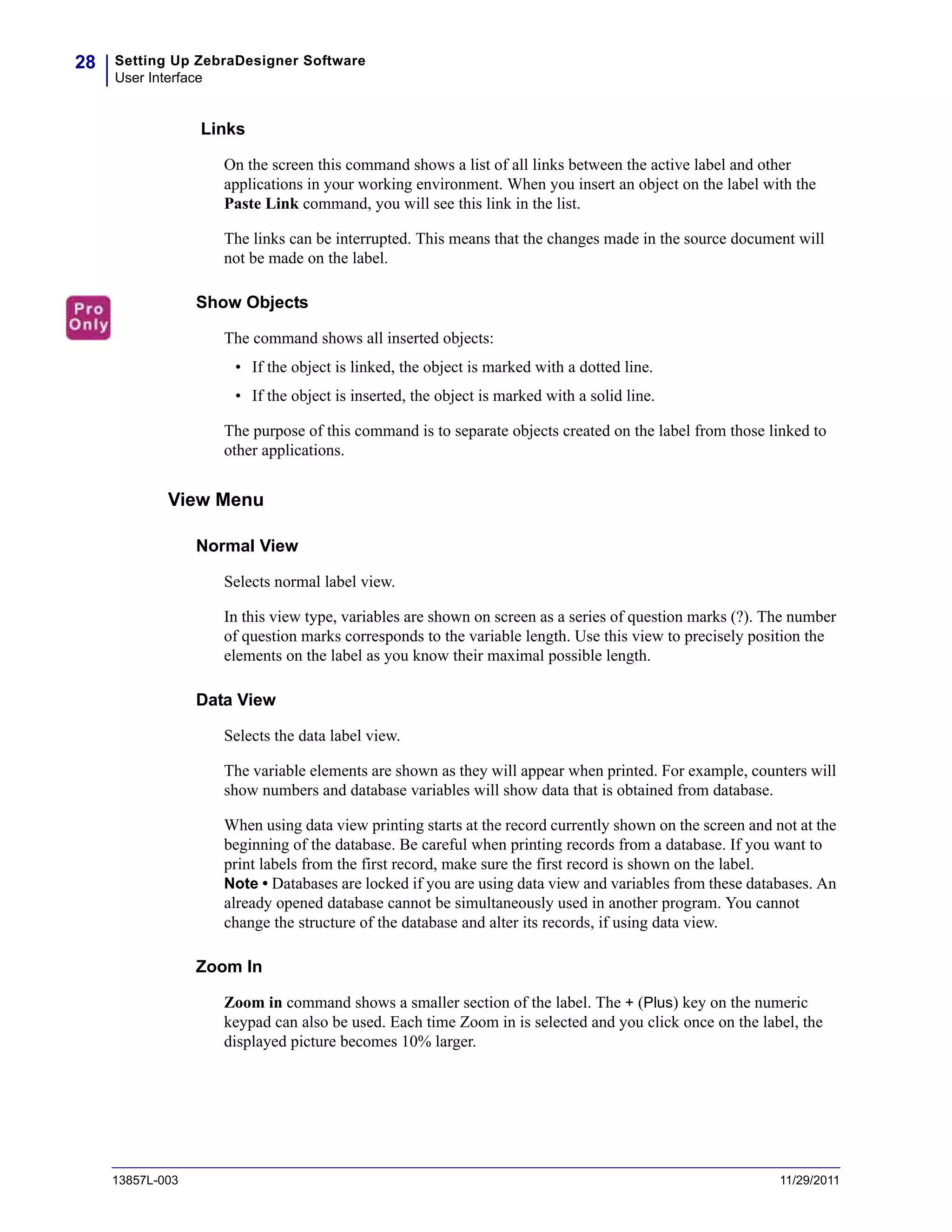 Zebra Designer PRO - Manual do Software | PDF