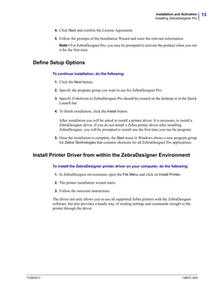 Zebra Designer PRO - Manual do Software | PDF
