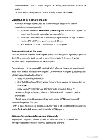 Manual de utilizare canon mp210 | PDF