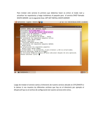 Manual dhcp en linux | DOC