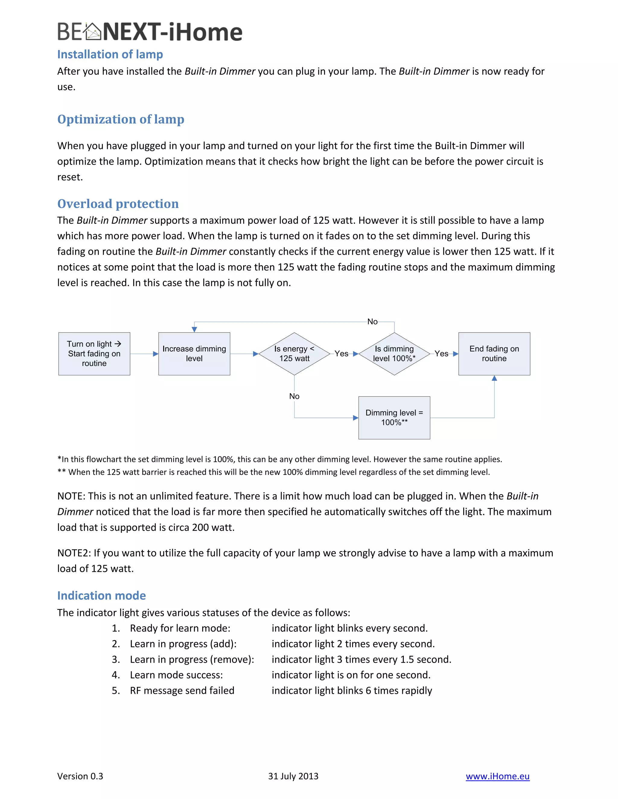 Manual dimmer benext us | PDF