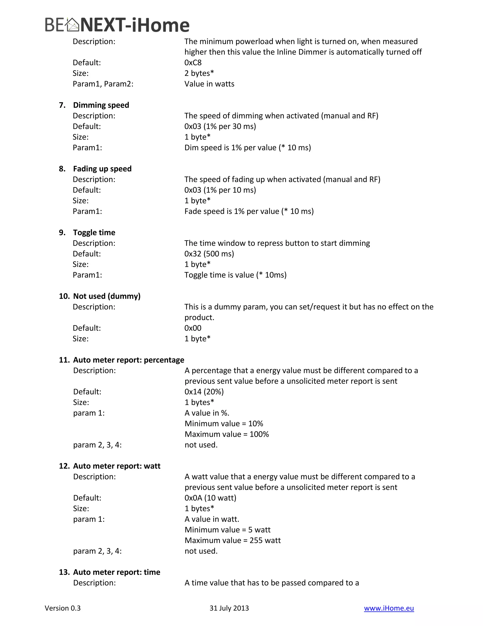 Manual dimmer benext us | PDF