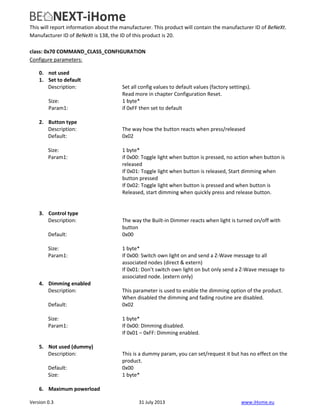 Manual dimmer benext us | PDF