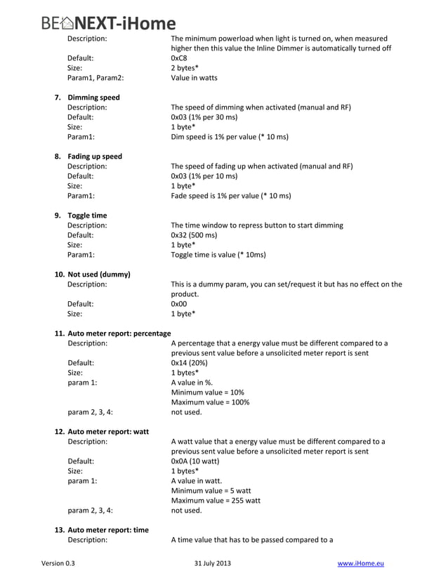 Manual dimmer benext us | PDF