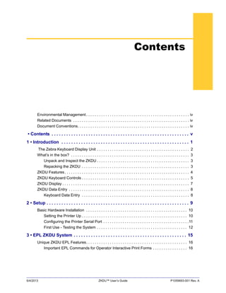 KDU Zebra - Manual do Dispositivo | PDF