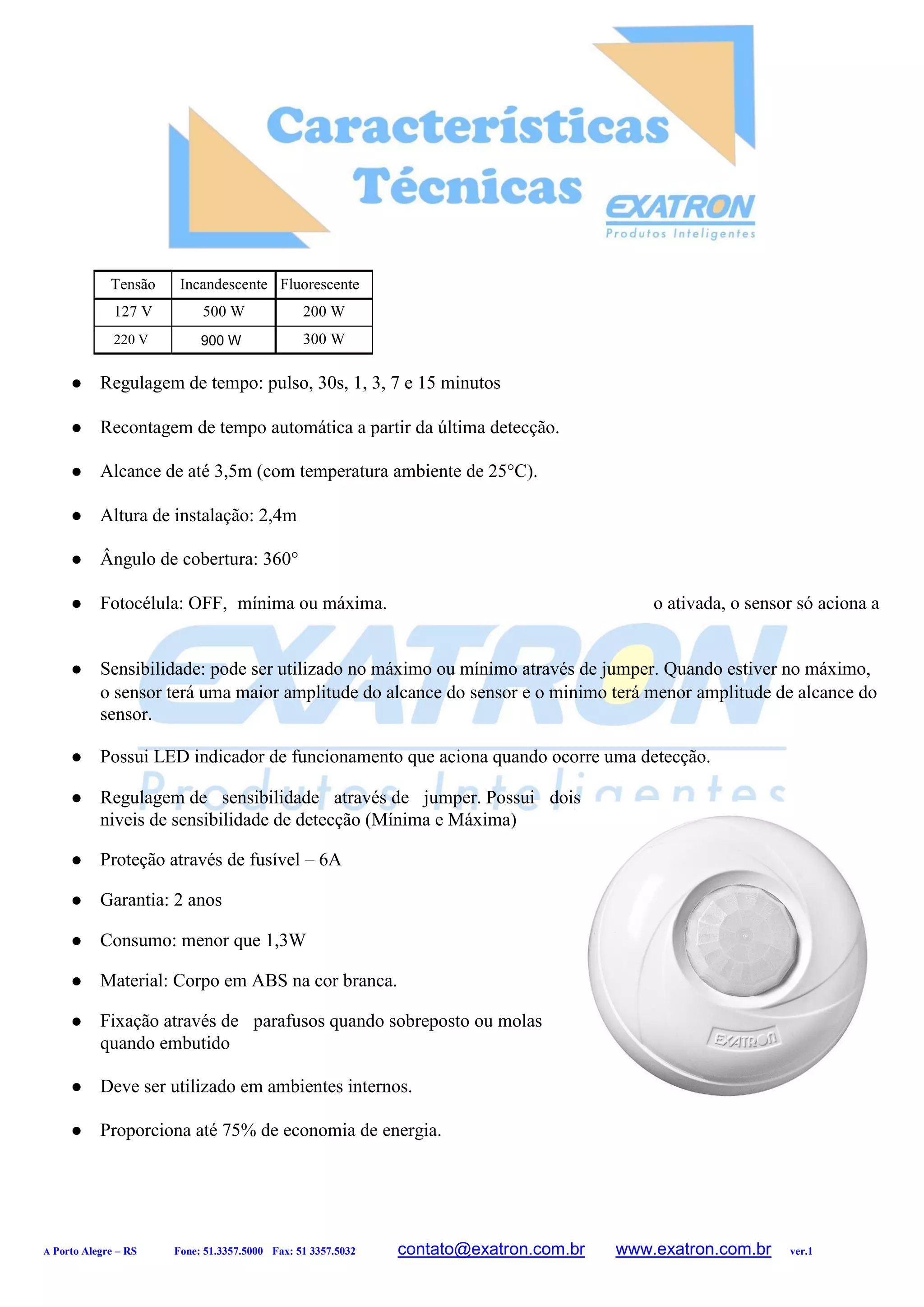 Manual do usuário - sensor de presença 360° | PDF