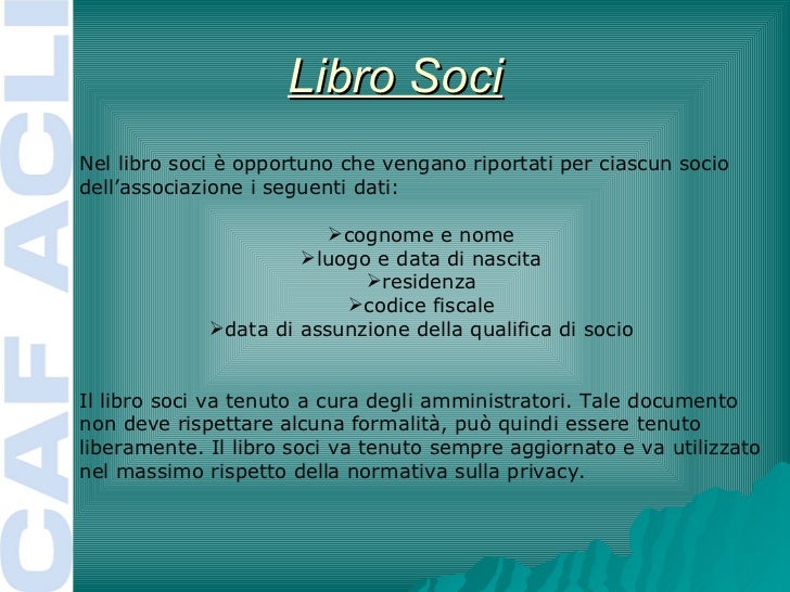GLOSS AL CAF il 16.12.2011: Manuale associazioni