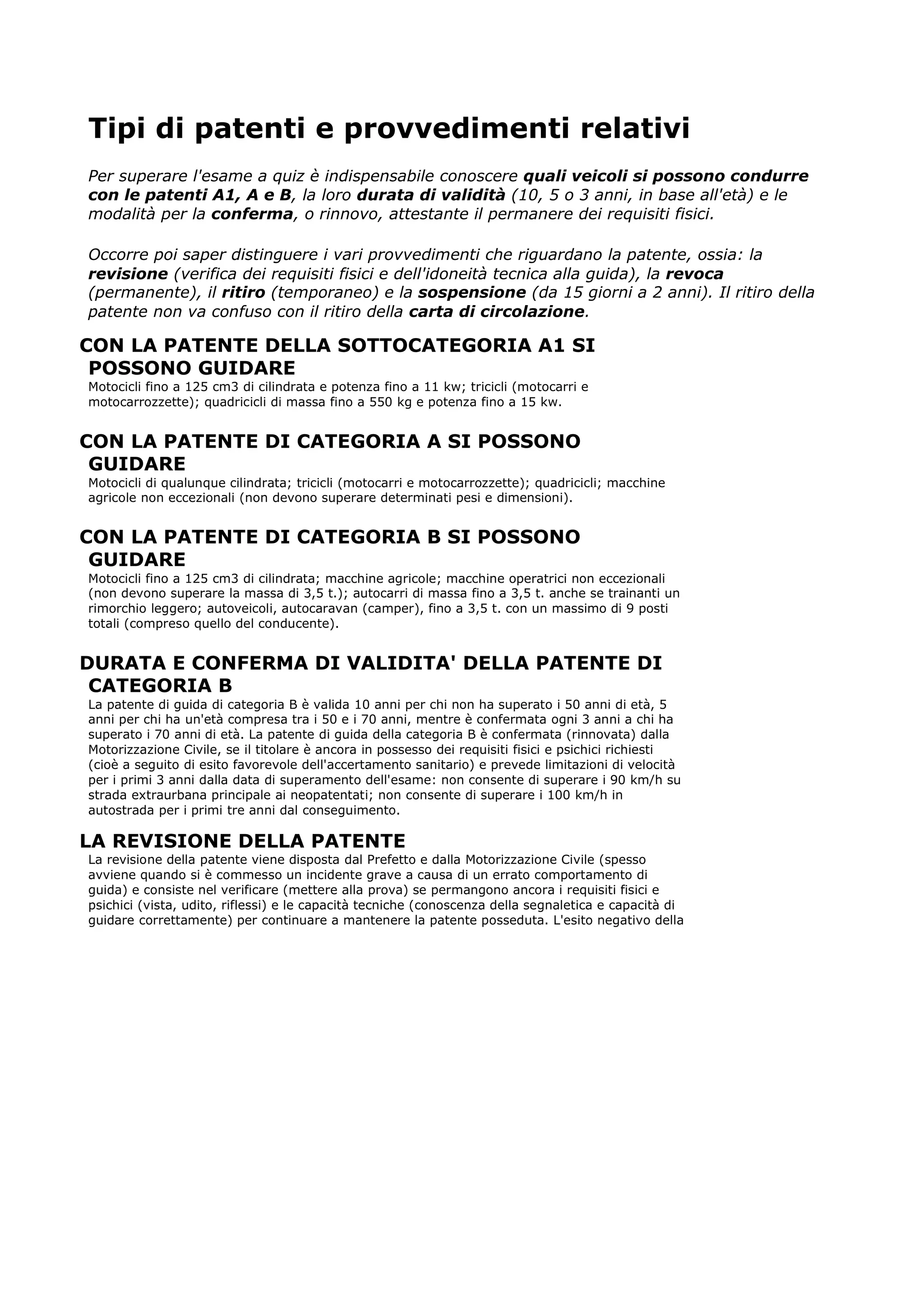 Manuale di teoria di scuola guida patente a & b | DOC