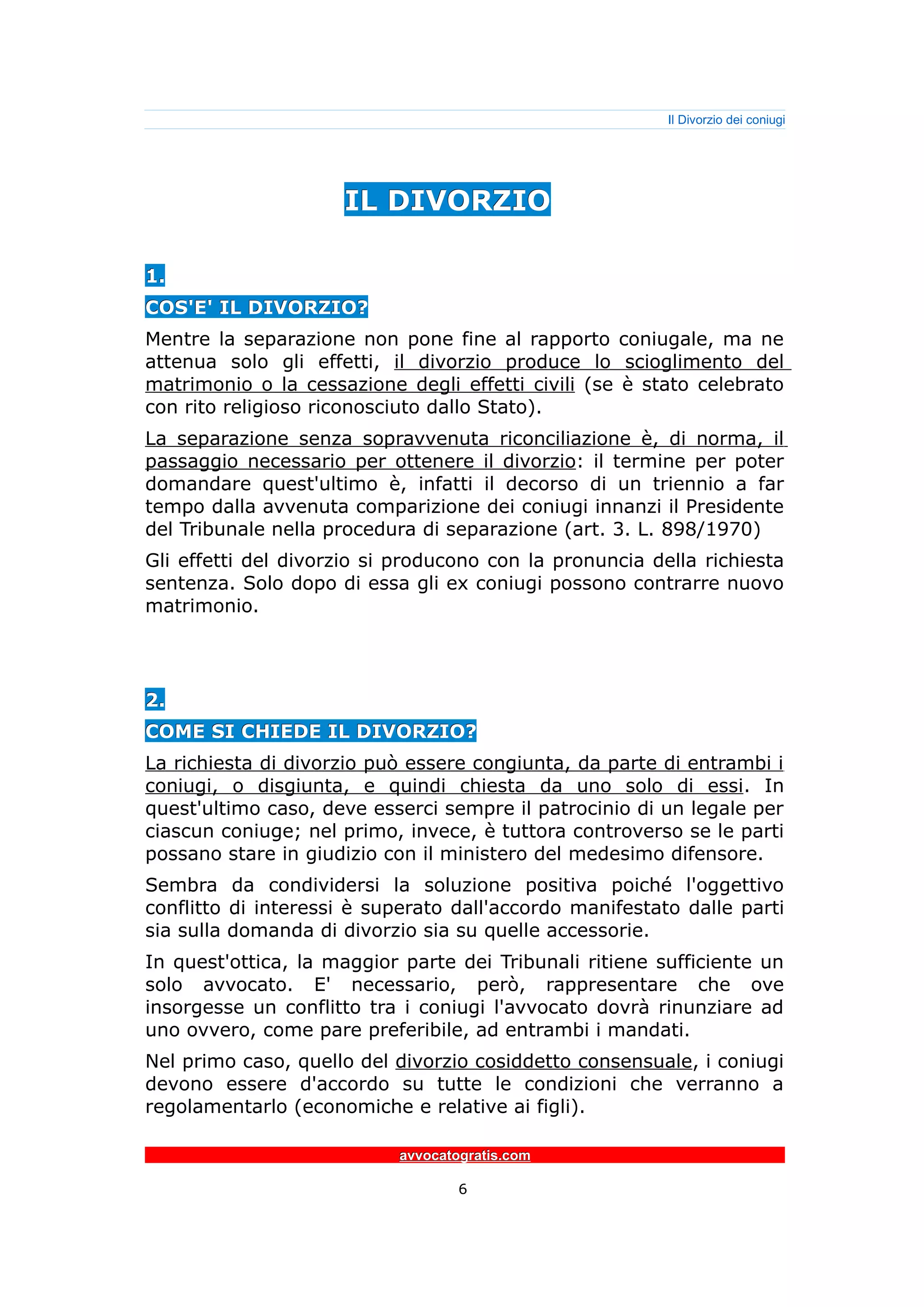 Guida breve al DIVORZIO | PDF