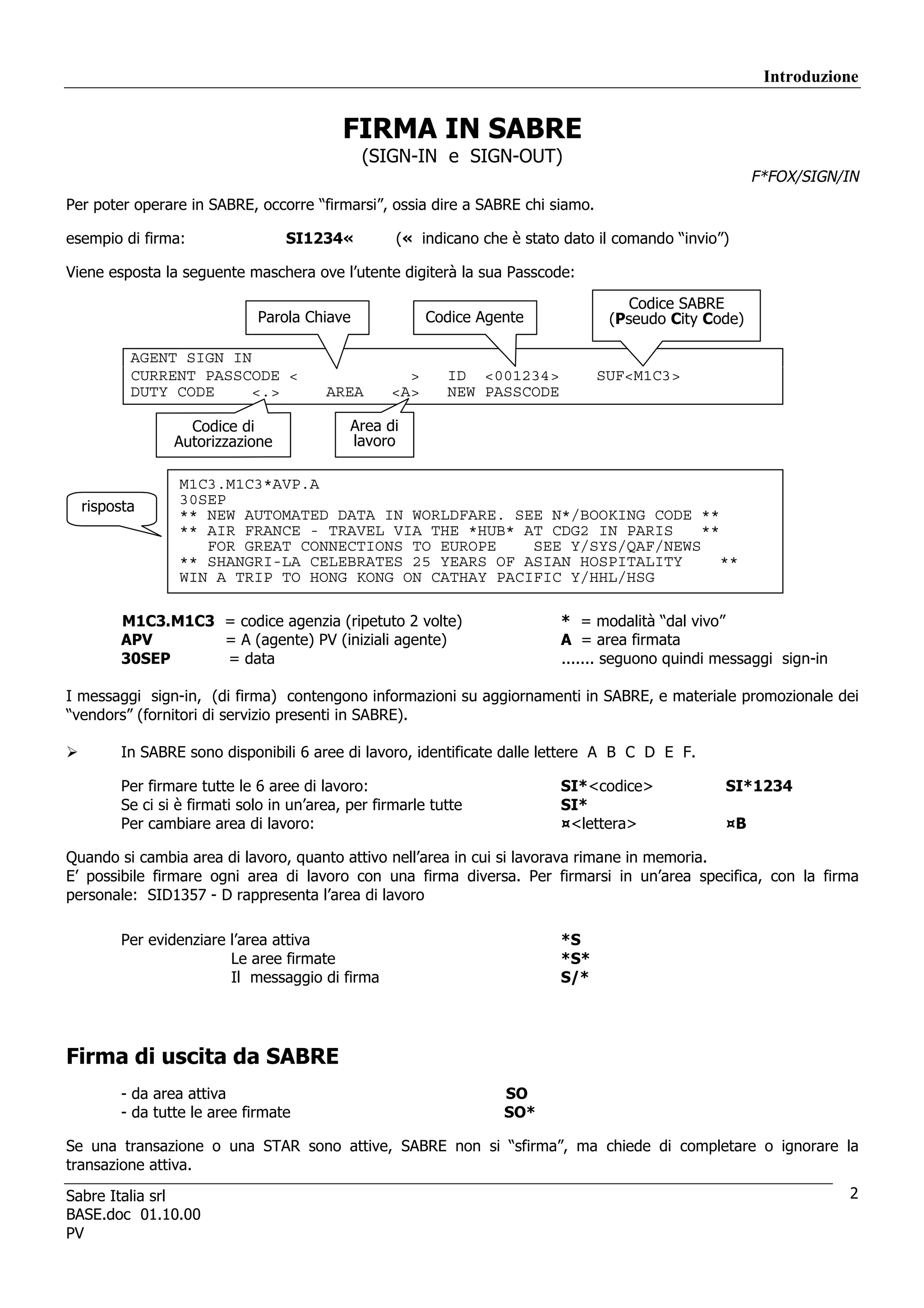 Manuale Sabre base | PDF