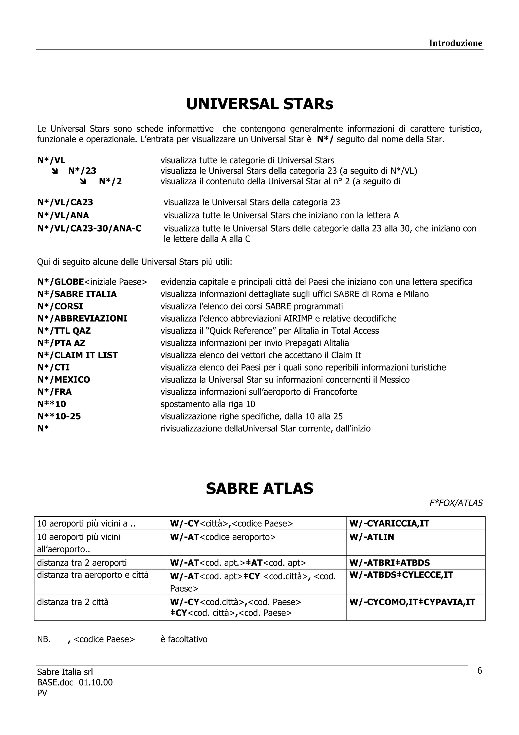 Manuale Sabre base | PDF