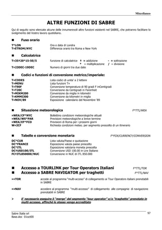Manuale Sabre base | PDF
