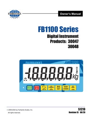 Manual fairbanks fb1100 | PDF