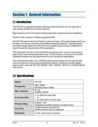 Manual fairbanks fb1100 | PDF