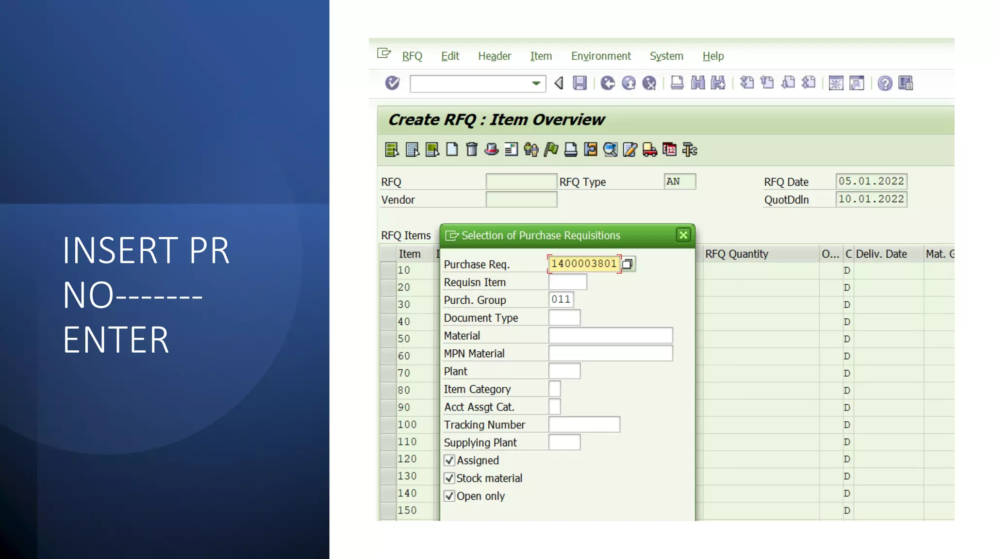 Manual for creating rfq in sap | PPT