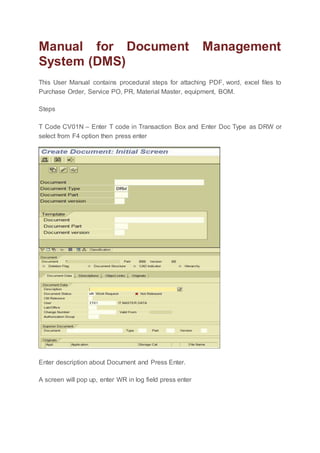 Manual for document management system | DOCX