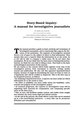 Manual for investigative journalism | PDF