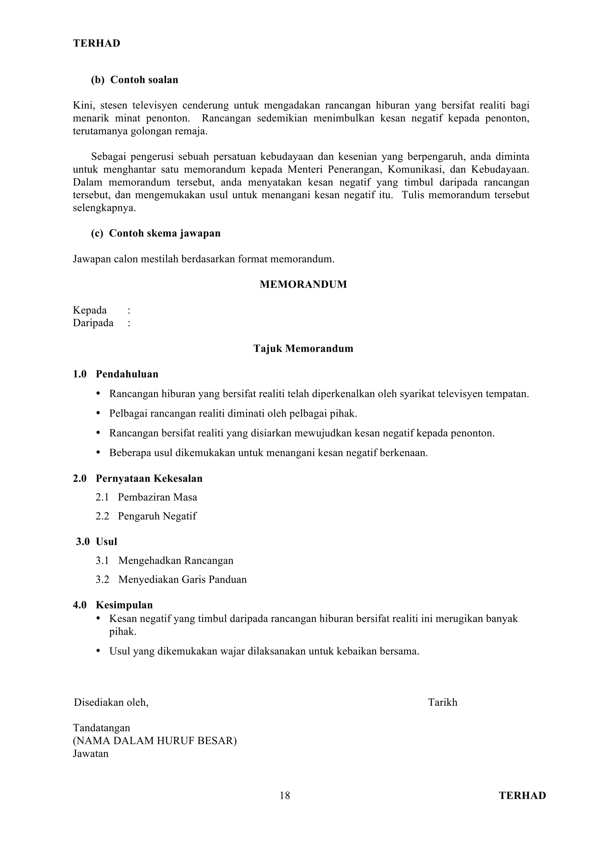 Manual format dan contoh penulisan esei berformat | PDF