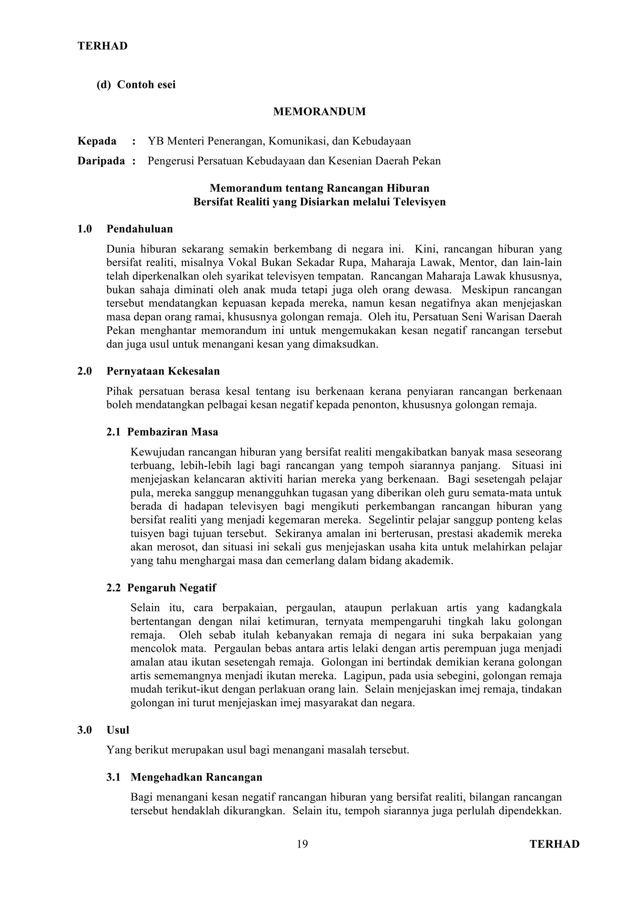 Manual format dan contoh penulisan esei berformat | PDF