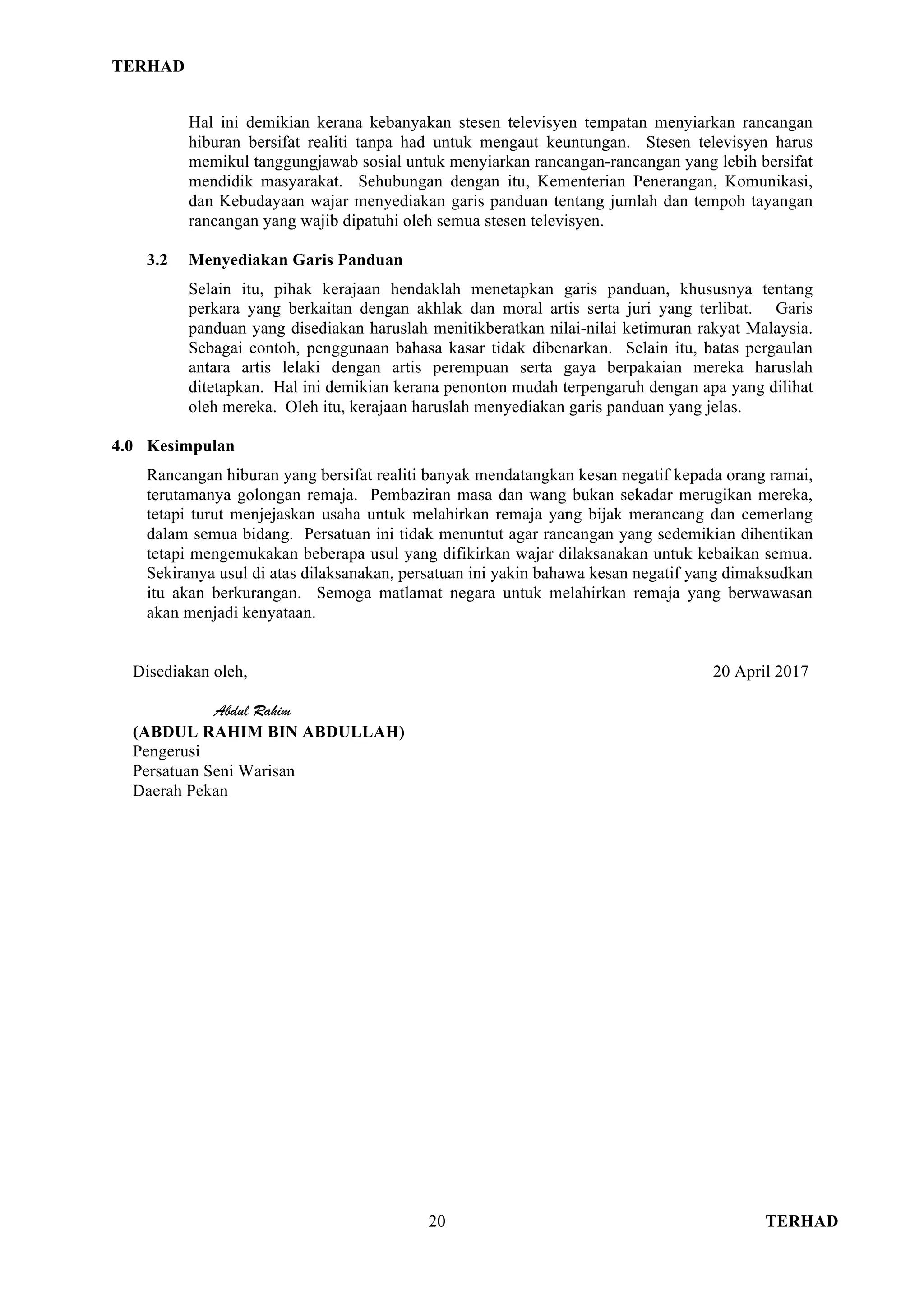 Manual format dan contoh penulisan esei berformat | PDF