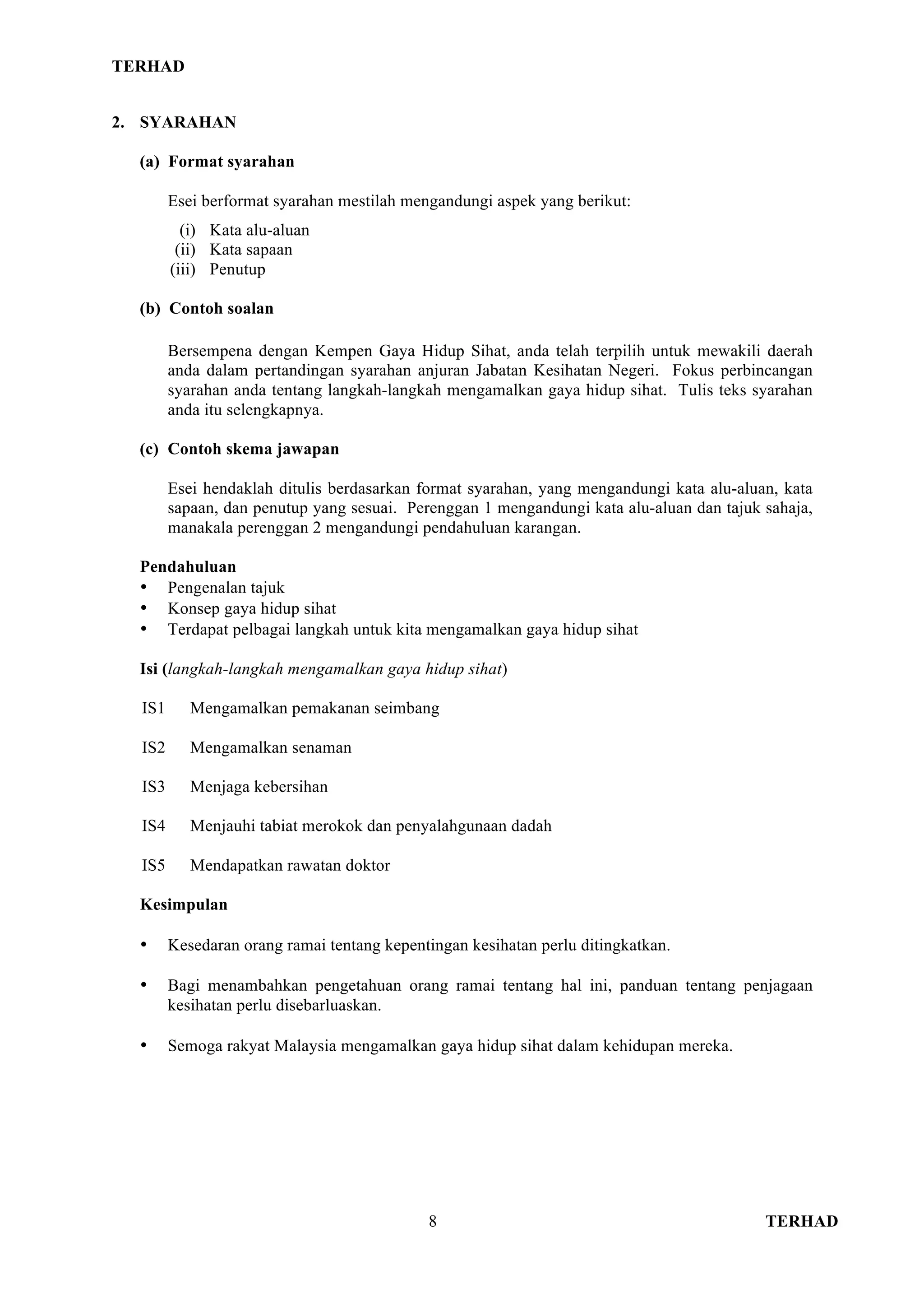 Manual format dan contoh penulisan esei berformat | PDF