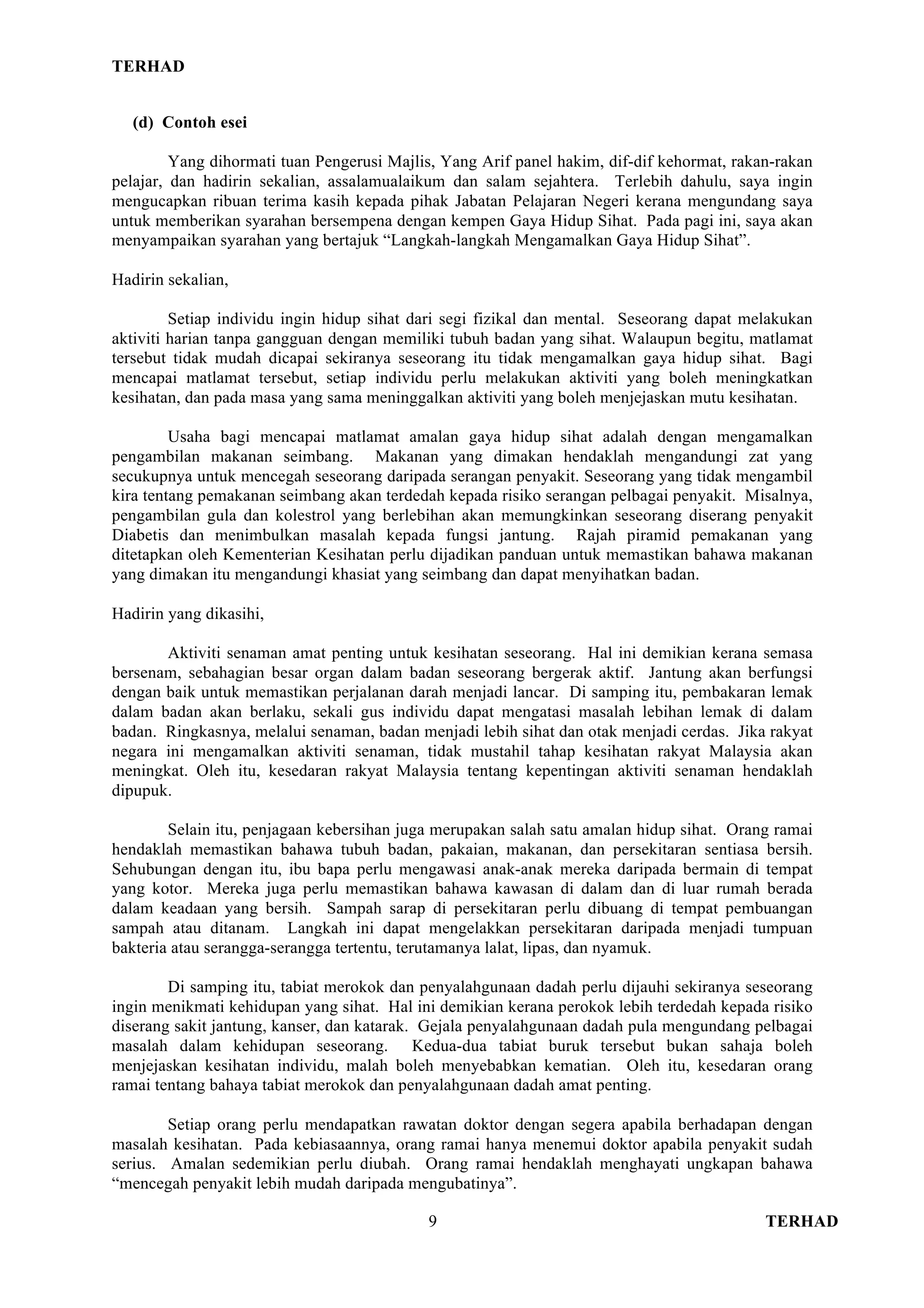 Manual format dan contoh penulisan esei berformat | PDF