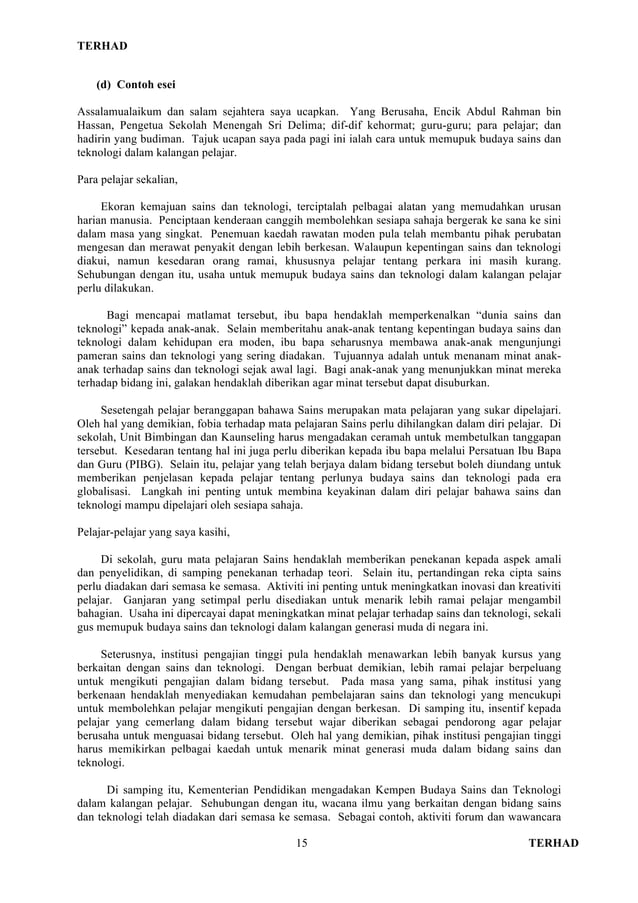 Manual format dan contoh penulisan esei berformat | PDF