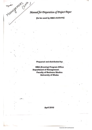 Manual for preparation of internship report by fbs du | PDF