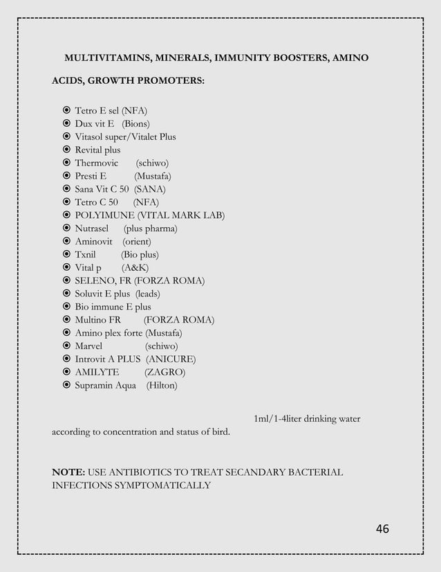 Manual for the treatment of poultry disease | PDF