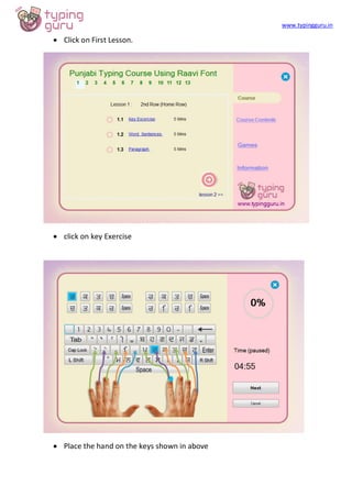 Manual for typing tutor for punjabi raavi font | PDF