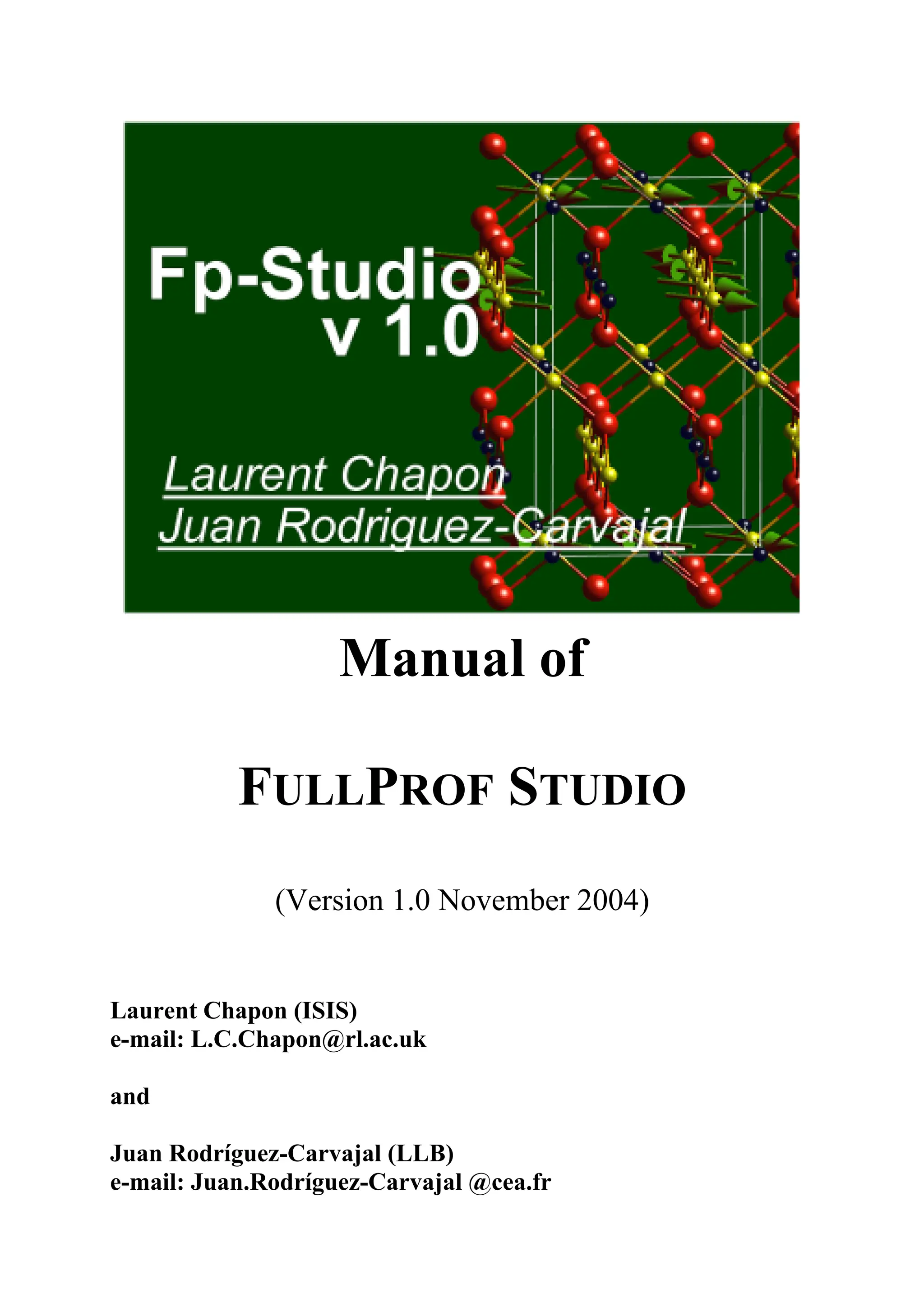 Manual_FullProf_Studio for rietveld refinement | PDF