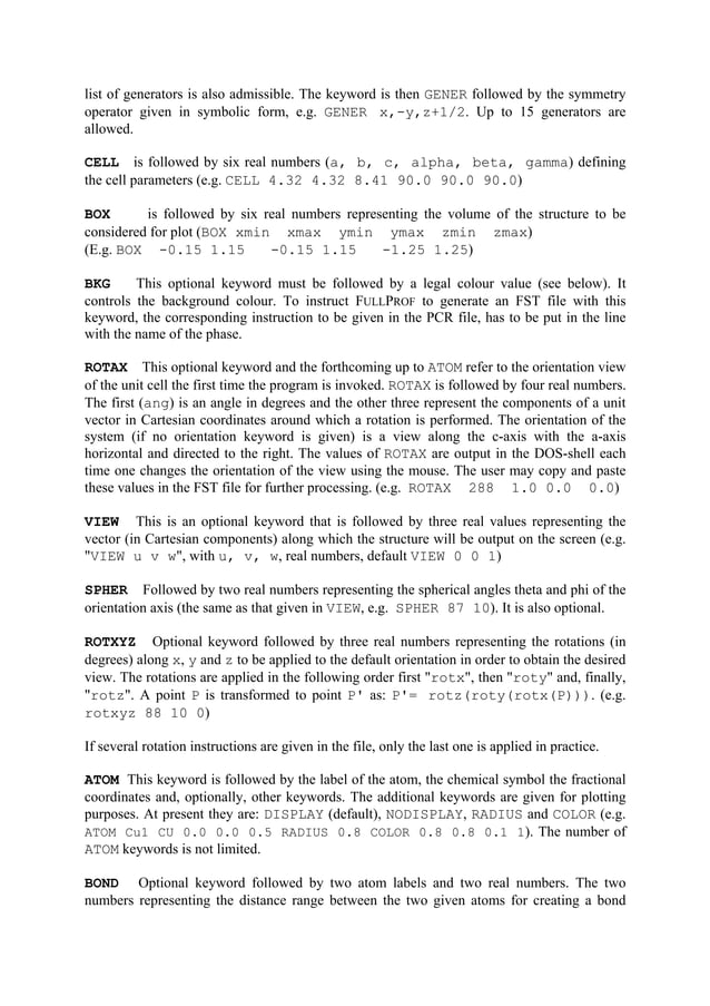 Manual_FullProf_Studio for rietveld refinement | PDF