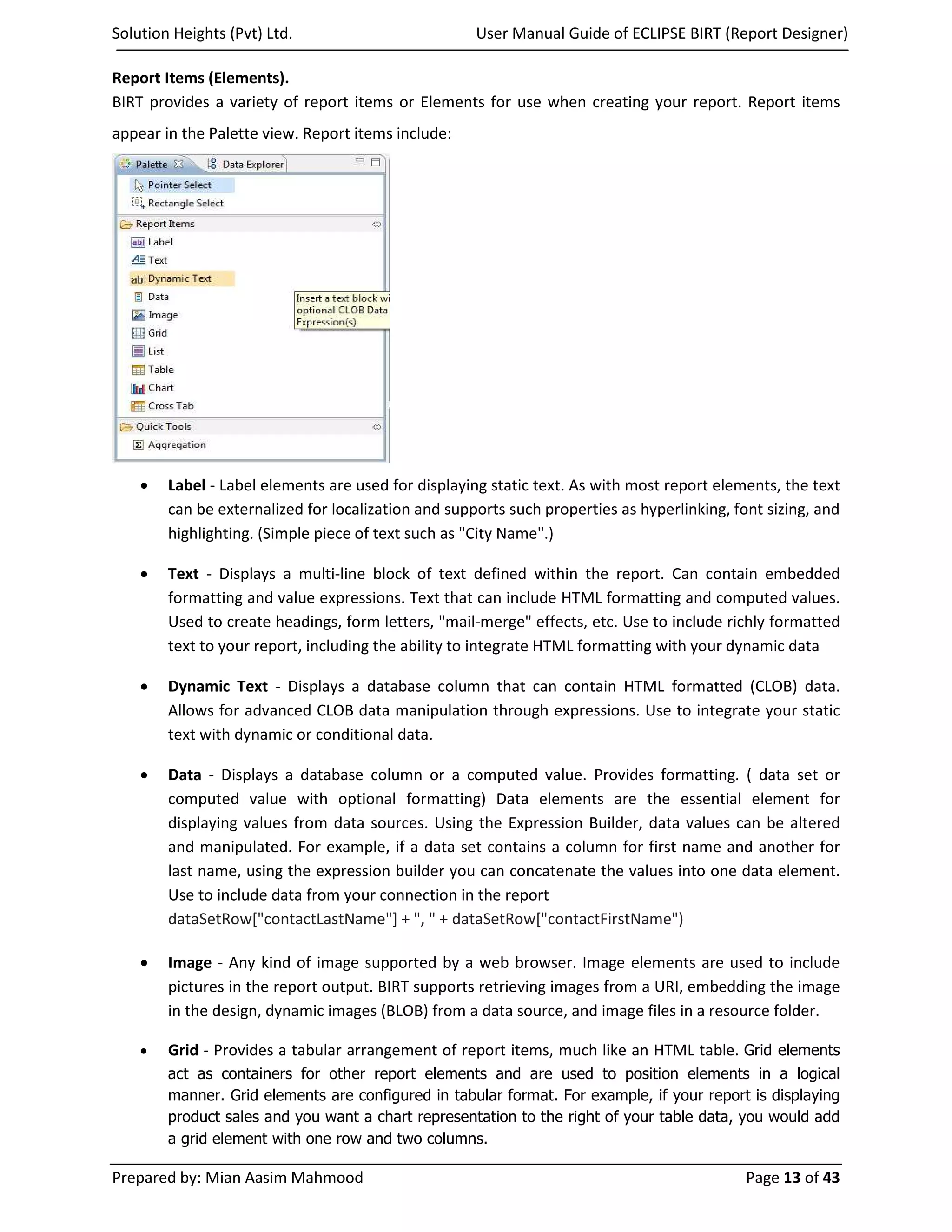 Manual & guide_for_birt_eclipse_report designer | PDF