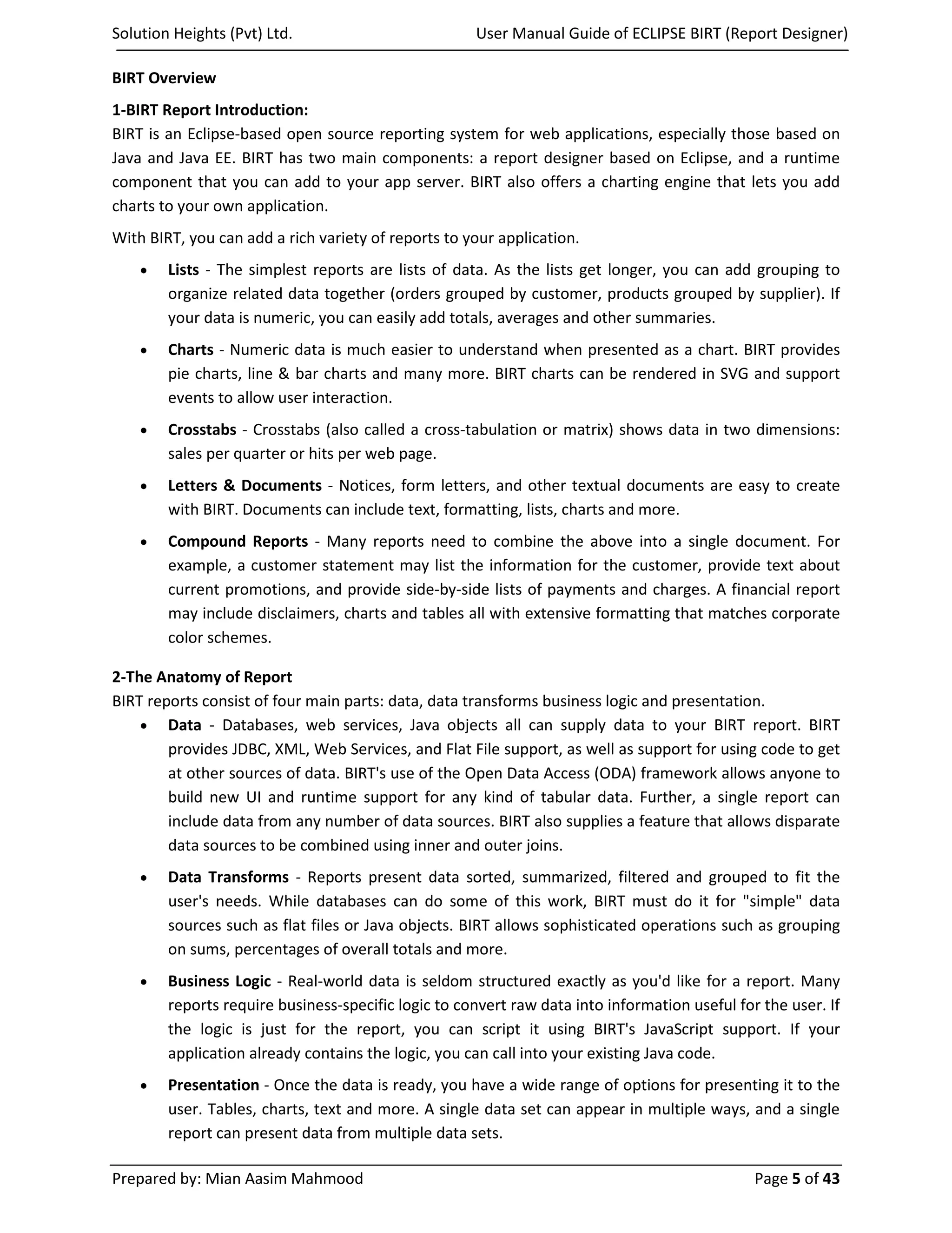 Manual & guide_for_birt_eclipse_report designer | PDF