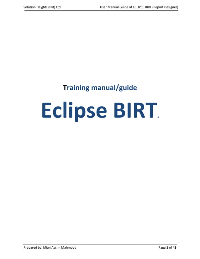 Manual & guide_for_birt_eclipse_report designer | PDF