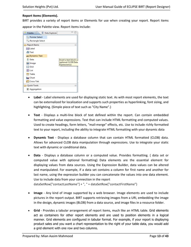 Manual & guide_for_birt_eclipse_report designer | PDF