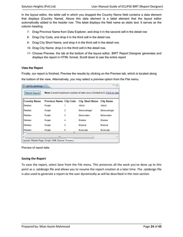 Manual & guide_for_birt_eclipse_report designer | PDF
