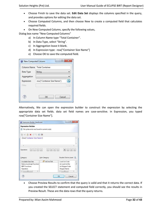 Manual & guide_for_birt_eclipse_report designer | PDF