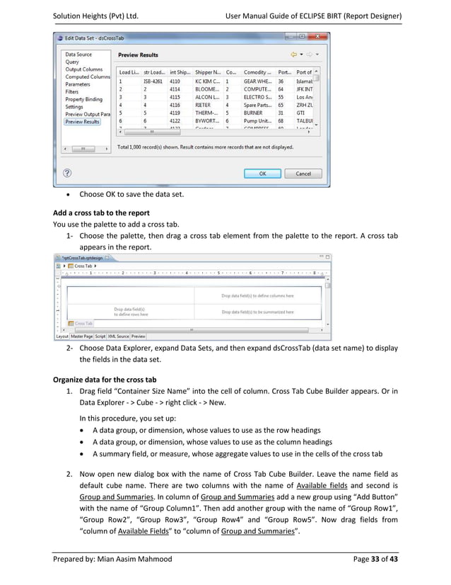 Manual & guide_for_birt_eclipse_report designer | PDF