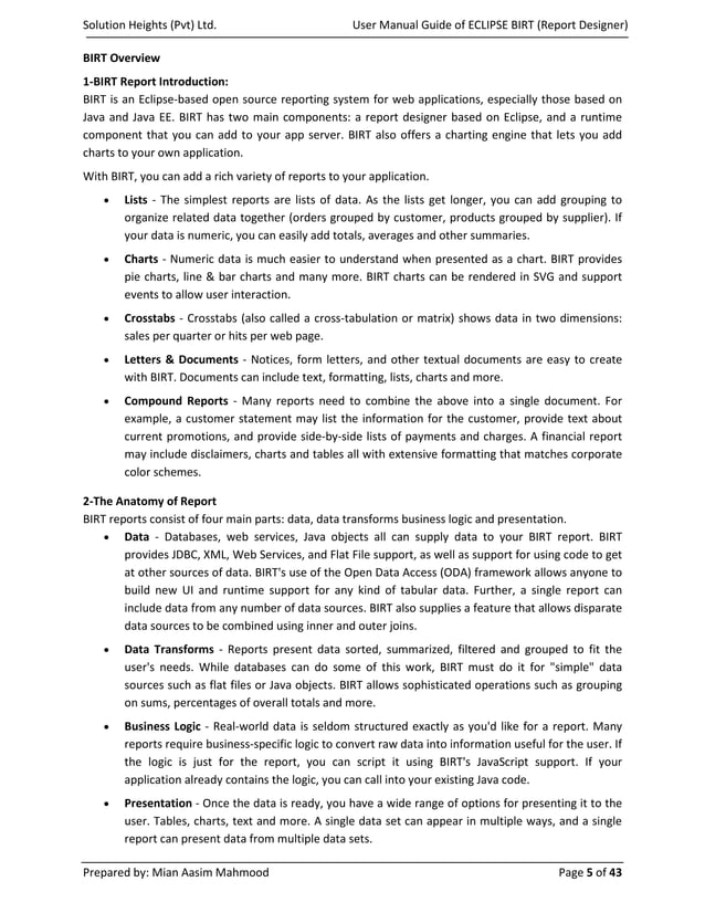 Manual & guide_for_birt_eclipse_report designer | PDF