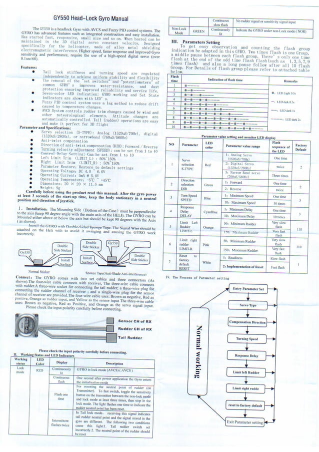 Manual gyro gy550 | PDF