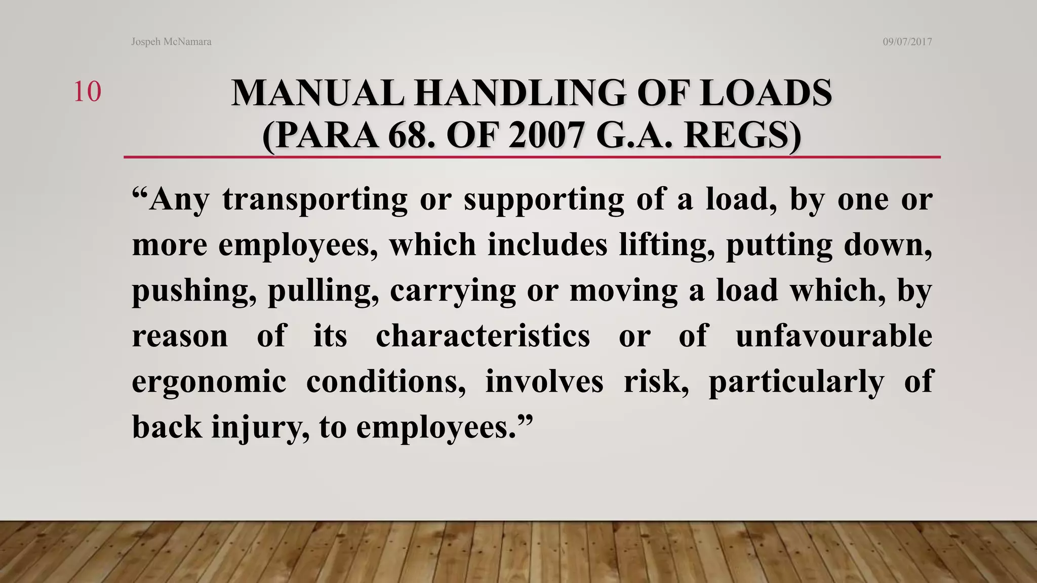 Manual handling Ireland | PPTX