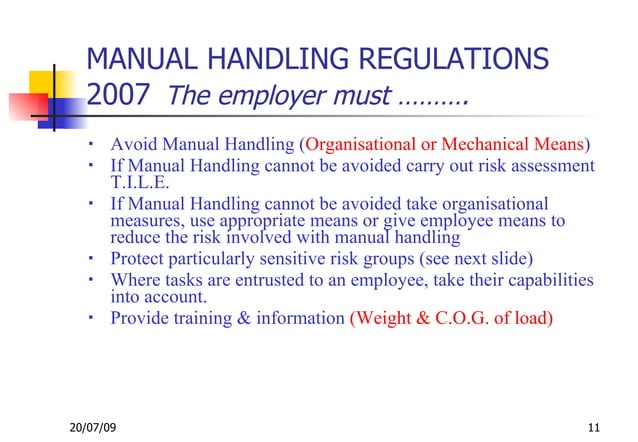 Manual Handling Of Loads | PPT