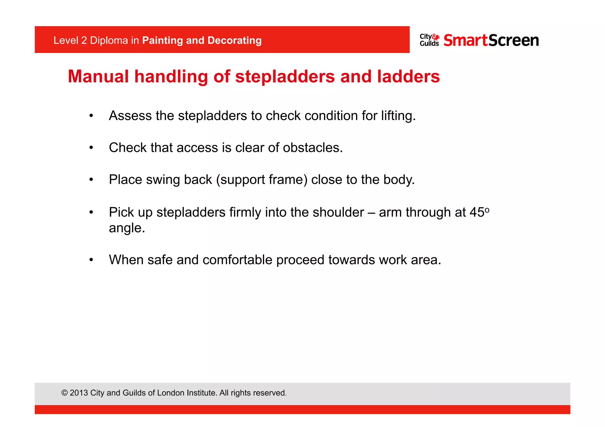 Manual handling of stepladders and ladders 3 | PPT